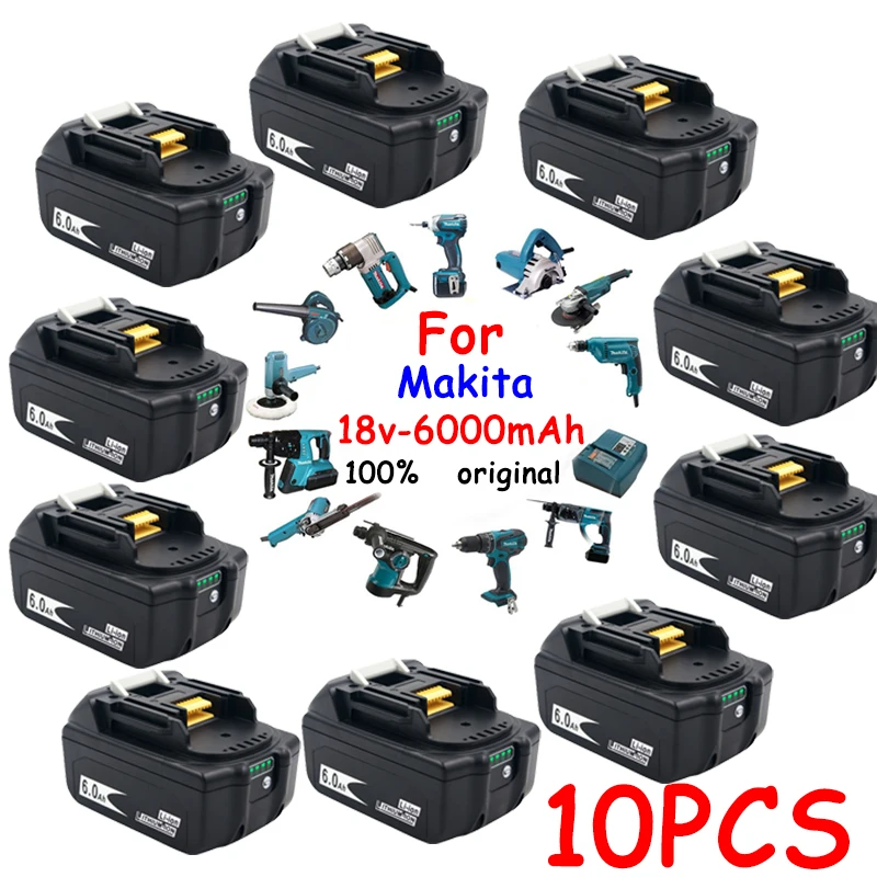 4-20pcs Bl1860 Rechargeable Battery 18 V 6000mah Lithium Ion For Makita 18v Battery Bl1840 ...