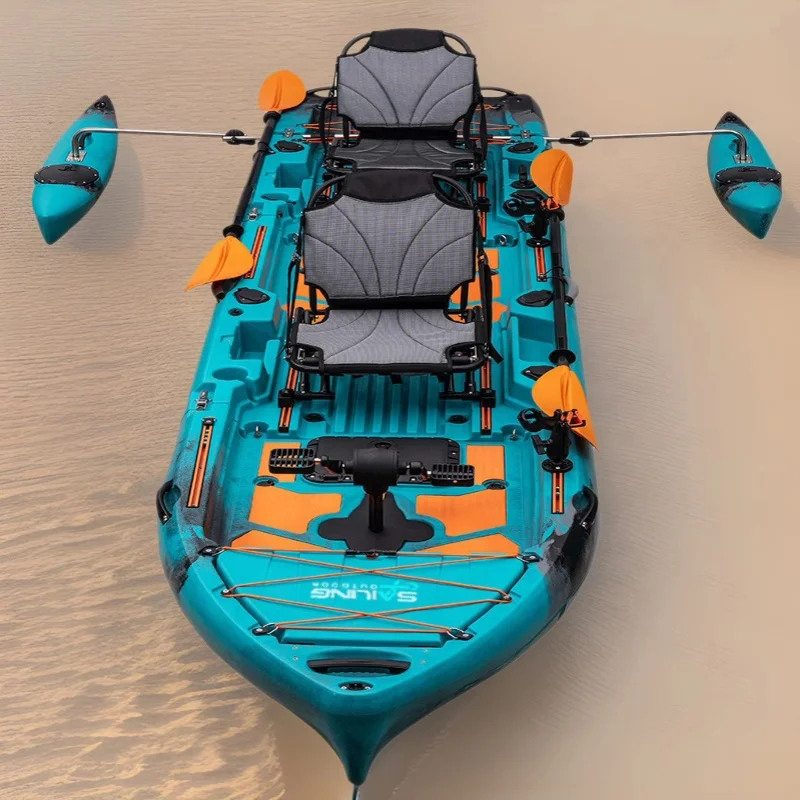2-Person 3-Modular Waterproof Paddle Drive Kayak Fishing and Outdoor ...