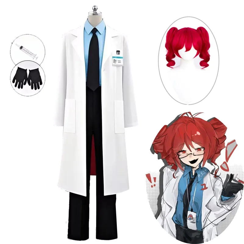 Vtuber Doctor Kasane Teto, disfraz de Cosplay, peluca, abrigo blanco ...