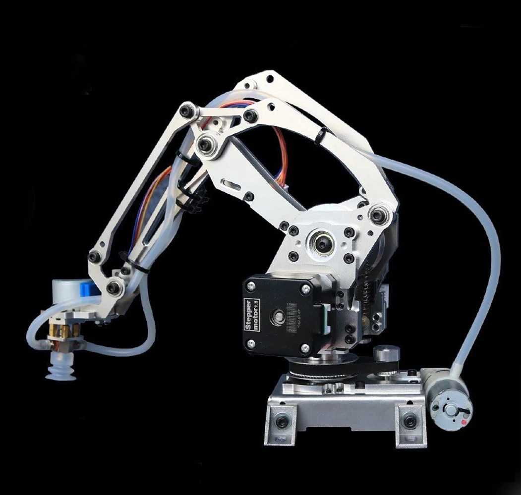 2023 큰 부하 4 Dof 로봇 암 스테퍼 모터 흡입 컵 포함 모든 금속 조작기 Arduino 용 기계식 팔 클로 그리퍼