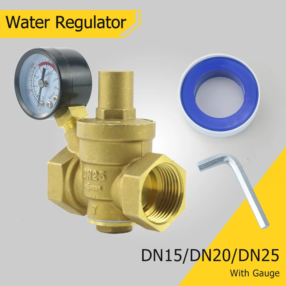 DN15 DN20 DN25 Brass Water Pressure Reducing Maintaining Valve 1/2" 3/4" 1" Adjustable Relief ...