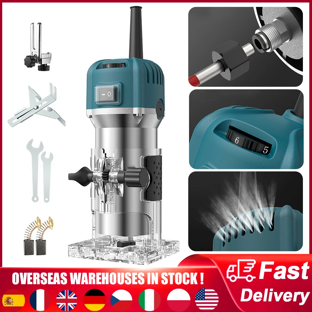 800W-Electric-Trimmer-33000RPM-Compact-Wood-Router-Tool-Copper-Motor-6 ...