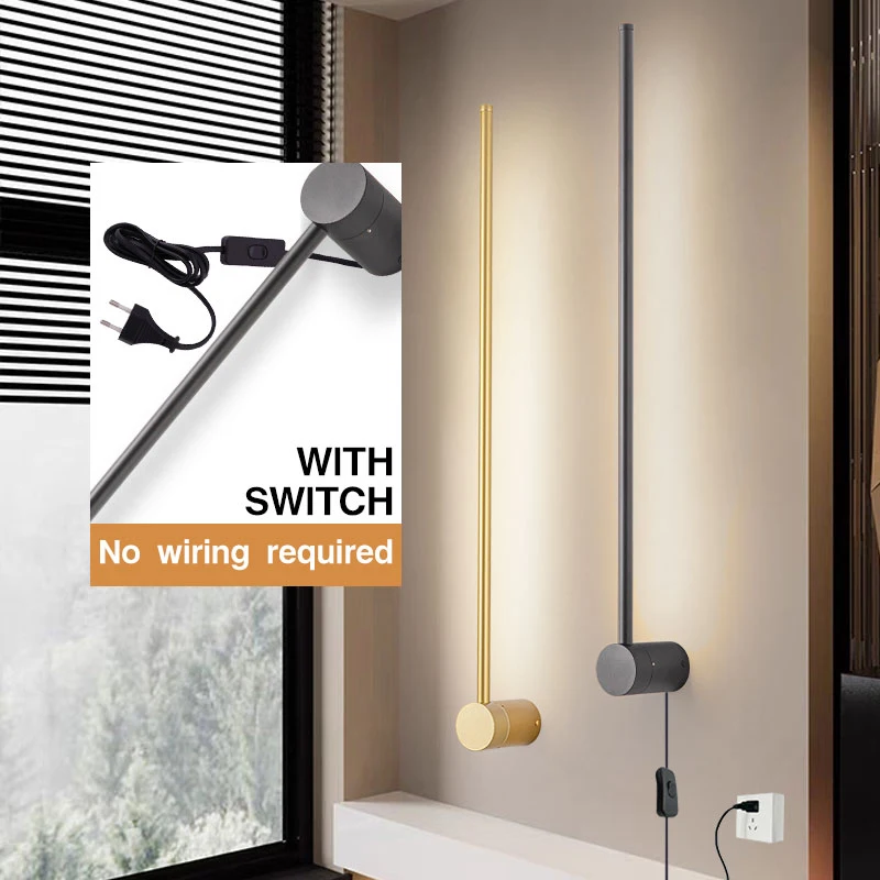 Black-White-Bedroom-LED-Wall-Lamp-with-Plug-Switch-8w-11w-12w-16w-20w ...
