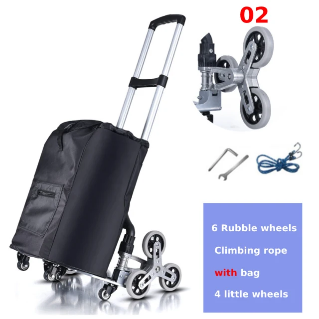 150KG-with-6-Crystal-Wheels-All-Terrain-Stair-Climbing-Cart-Hand-Truck ...