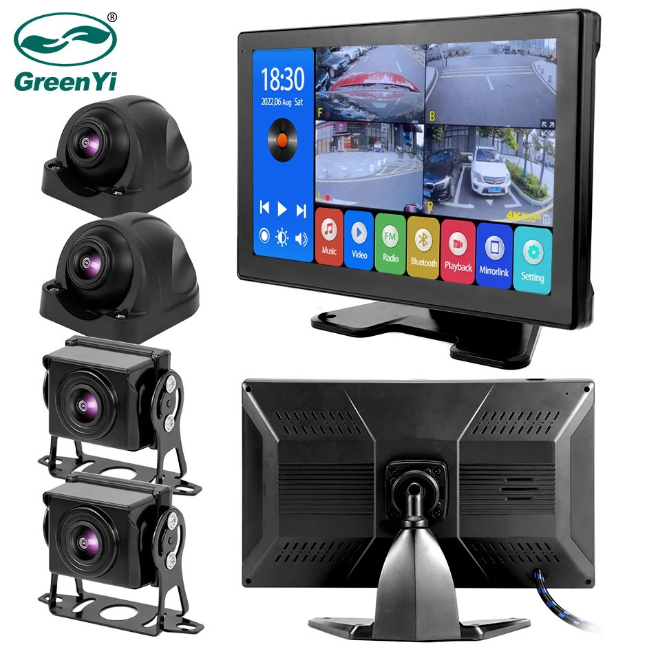 10.1 Inch Ips Touch 4ch Split Screen Car Mp5 Dvr Recorder Monitor With ...