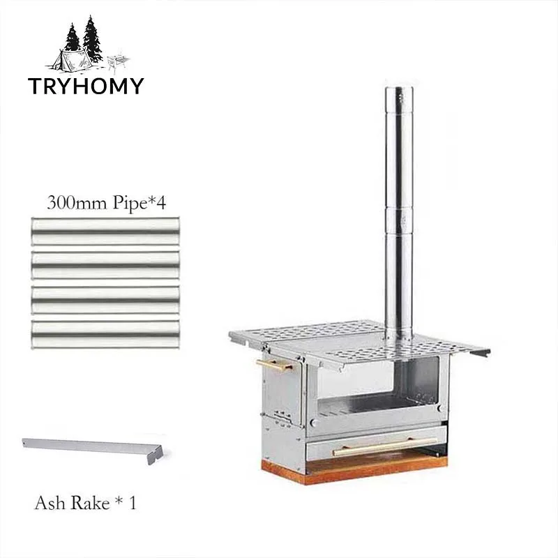 Tryhomy-Camping-Fire-Wood-Stove-Portable-Stainless-Steel-Desktop-Stove ...