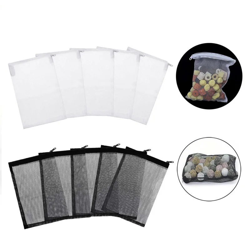 10pcs-White-Black-Filter-Mesh-Bag-Aquarium-Pond-For-Bio-Ball-Carbon ...