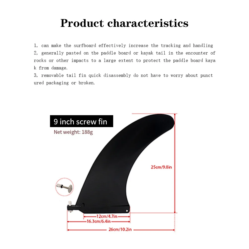 Surf-SUP-Single-Fin-Detachable-Center-Fin-13-5-x10-2-Replacement-Quick ...