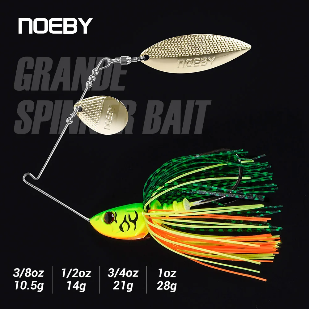 Noeby – leurre Spinnerbait à Double lame en saule, appât métallique pour la pêche au bar ou au ...