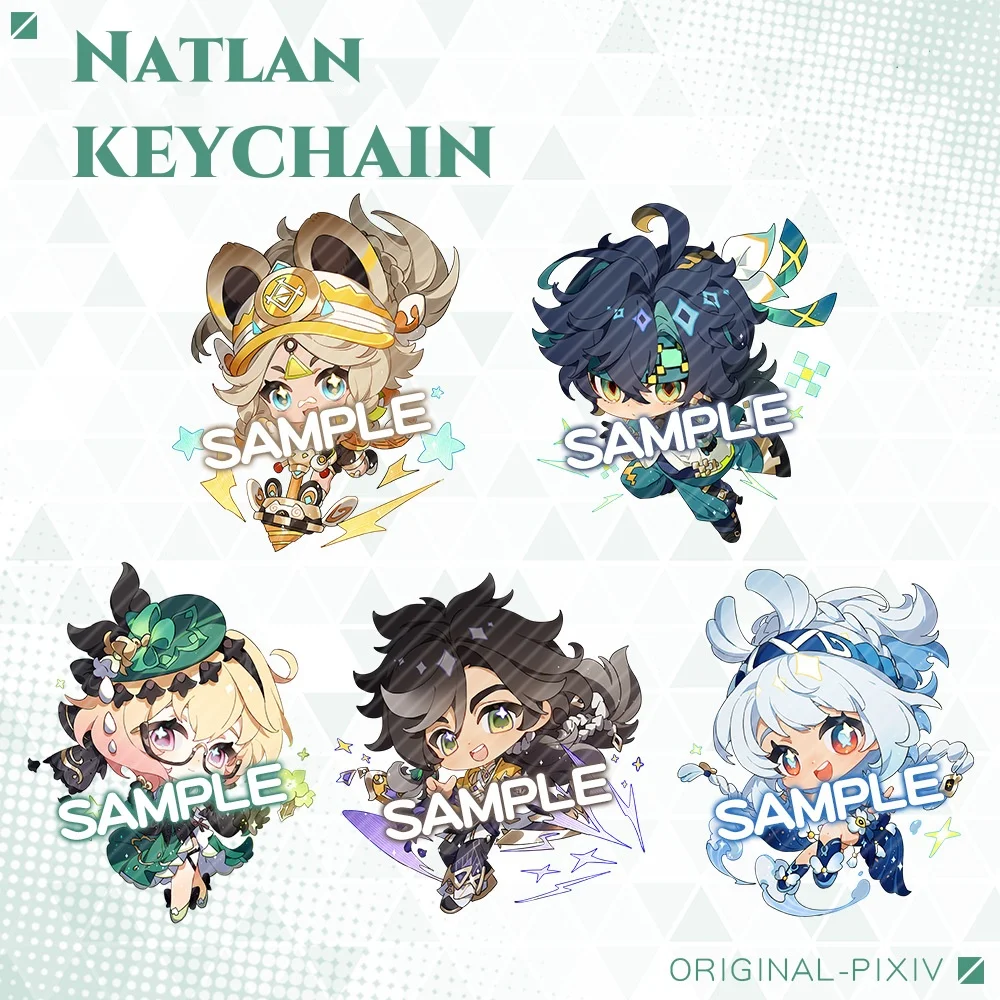 New-Game-Impact-Natlan-Keychain-Kinich-Sethos-Mualani-Kachina-Cartoon ...