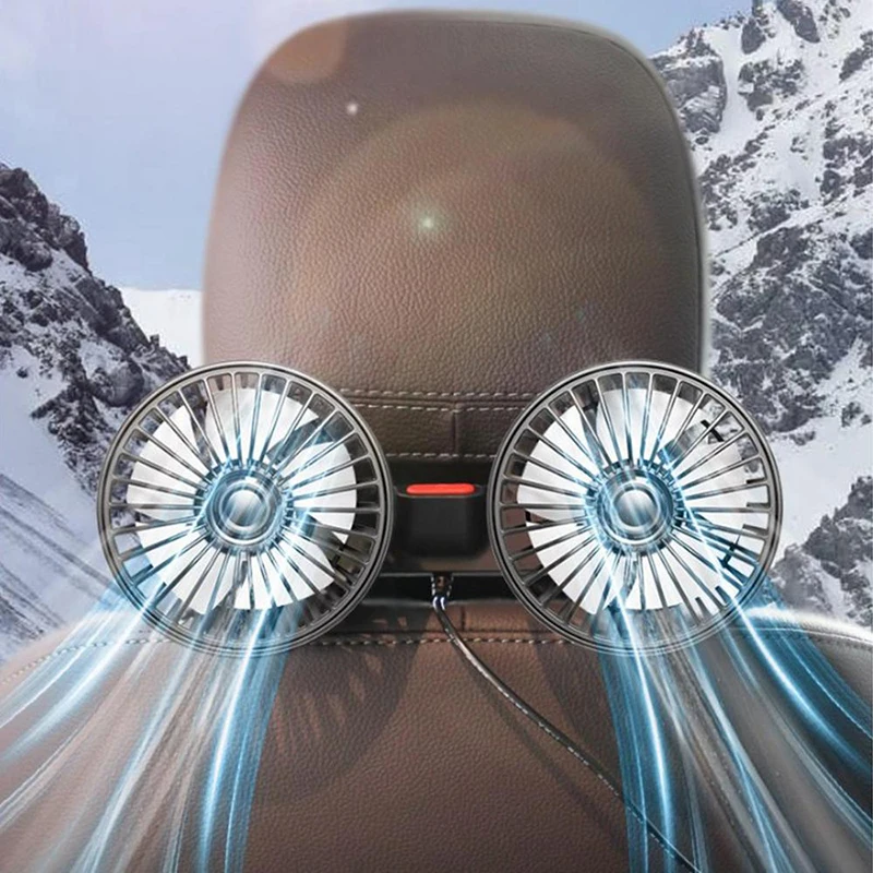 Car-Headrest-Fan-Double-Head-Usb-Charge-Fan-360-Degree-Rotation-Seat ...