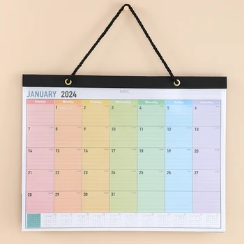 1 pc 2024 Rainbow Monthly Wall Calendar PVC Transparent Cover perfect ...