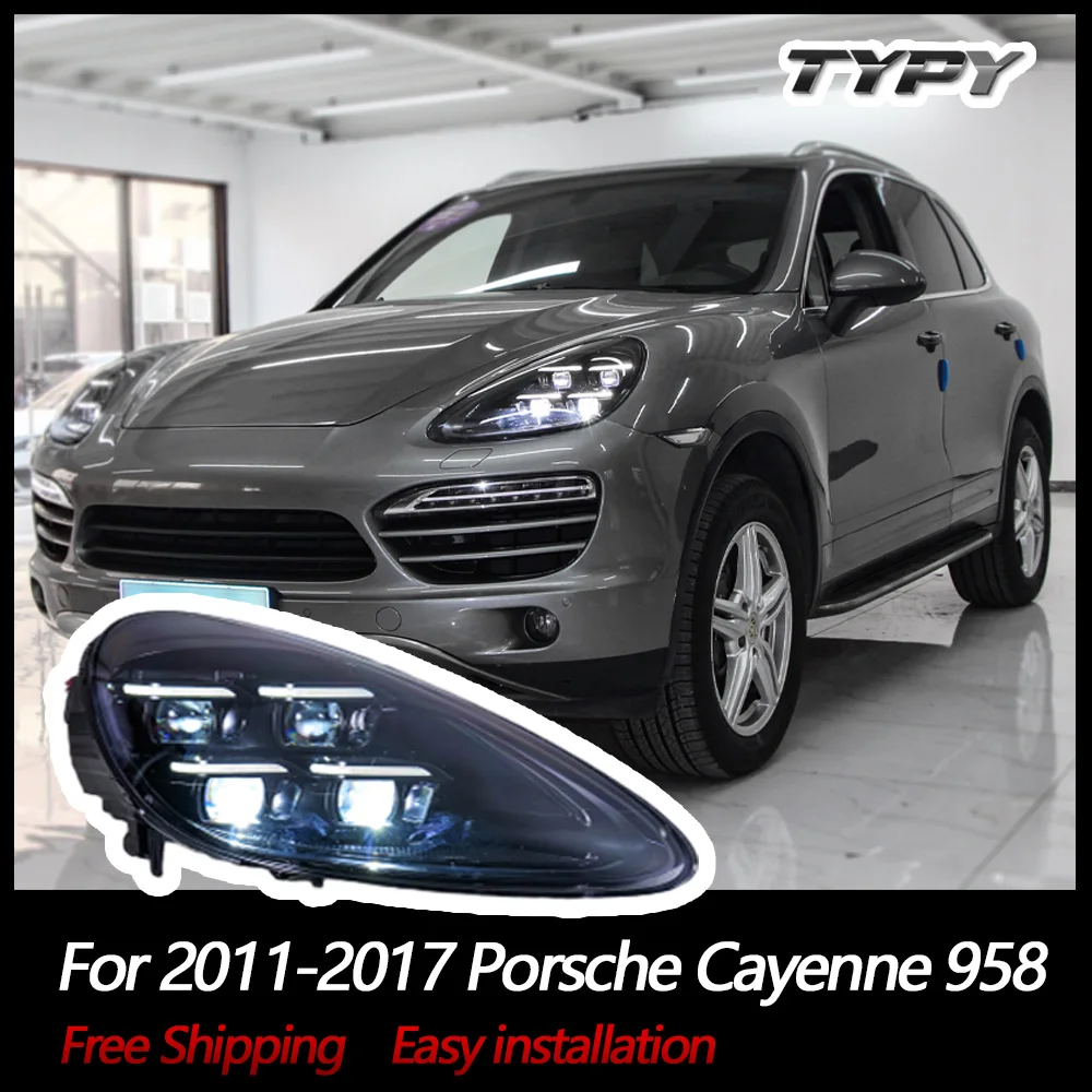TYPY Car Lights For Porsche Cayenne Headlight 2011-2017 958 LED Matrix Head Lamps Upgrade 2024 ...