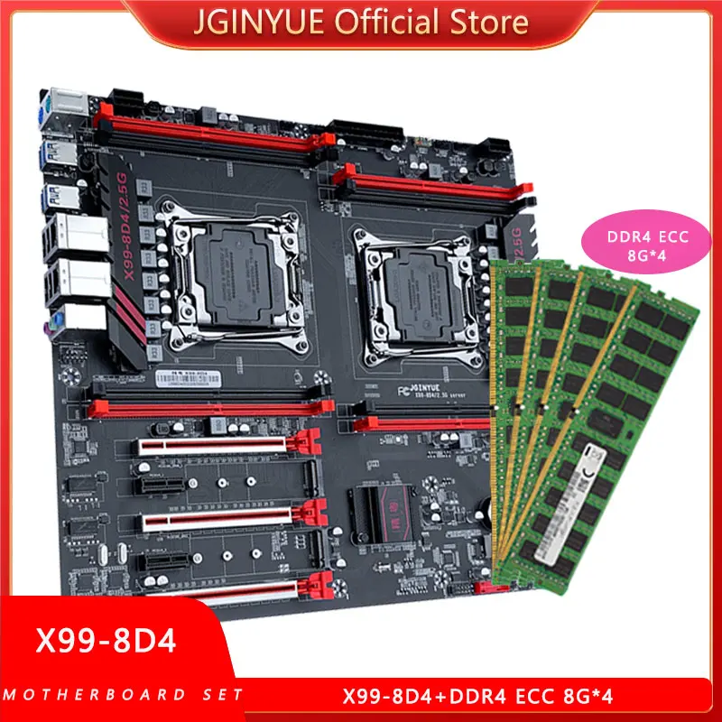 JGINYUE-X99-Dual-U-Motherboard-LGA-2011-3-Set-Kit-With-RAM-DDR4-ECC-8G ...
