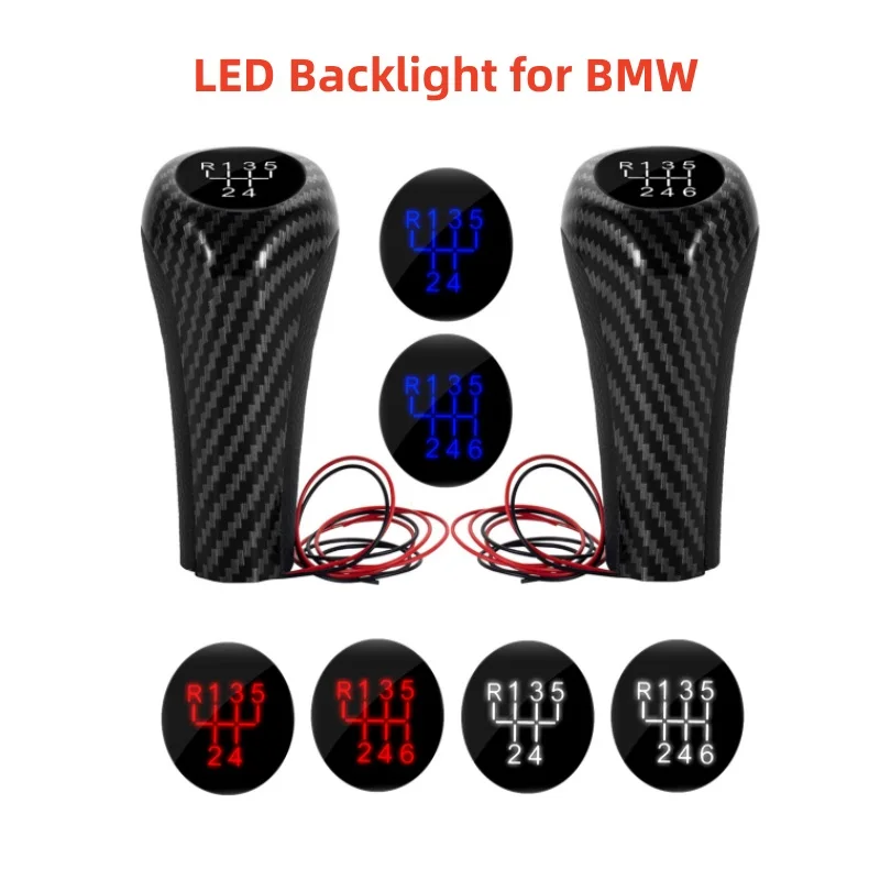 LED Backlight 5 6 Speed Manual Gear Shift Knob for BMW E46 E90 E91 E92 E36 E30 E32 E34 E36 E38 ...