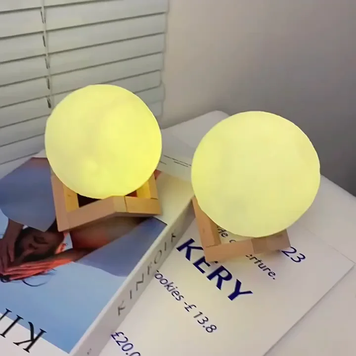 3D LED Moon Lamp Nightlight Fairy Table Bedroom Bedside Cute Birthday ...