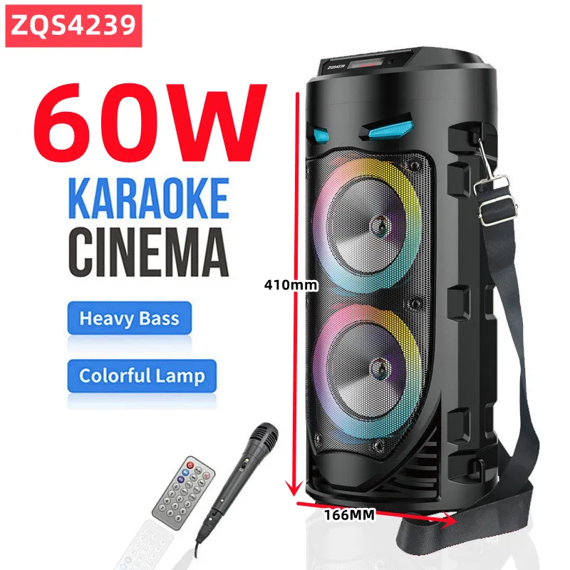 ZQS4239-4-inch-Subwoofer-Speaker-Blue-Tooth-Sound-with-LED-Colorful-Light-Microphon-Altavoz-De ...