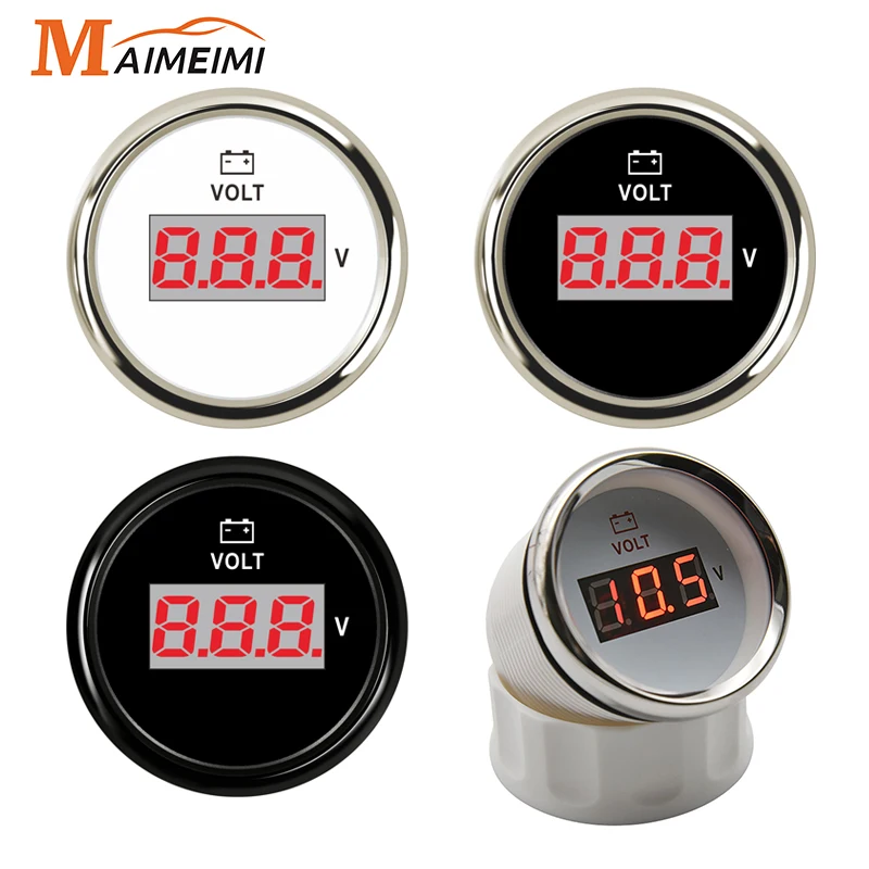 52MM-Voltmeter-Digita-Volt-Meter-Gauge-8-32-Volts-Car-Voltage-Gauges ...
