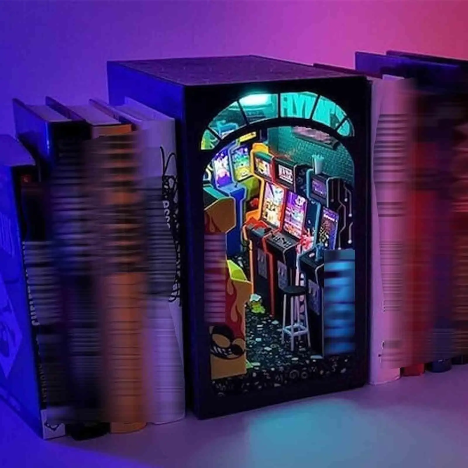 Flynn-s-Arcade-Themed-Booknook-3D-Wooden-Puzzle-Booknook-DIY-Book-Nook ...