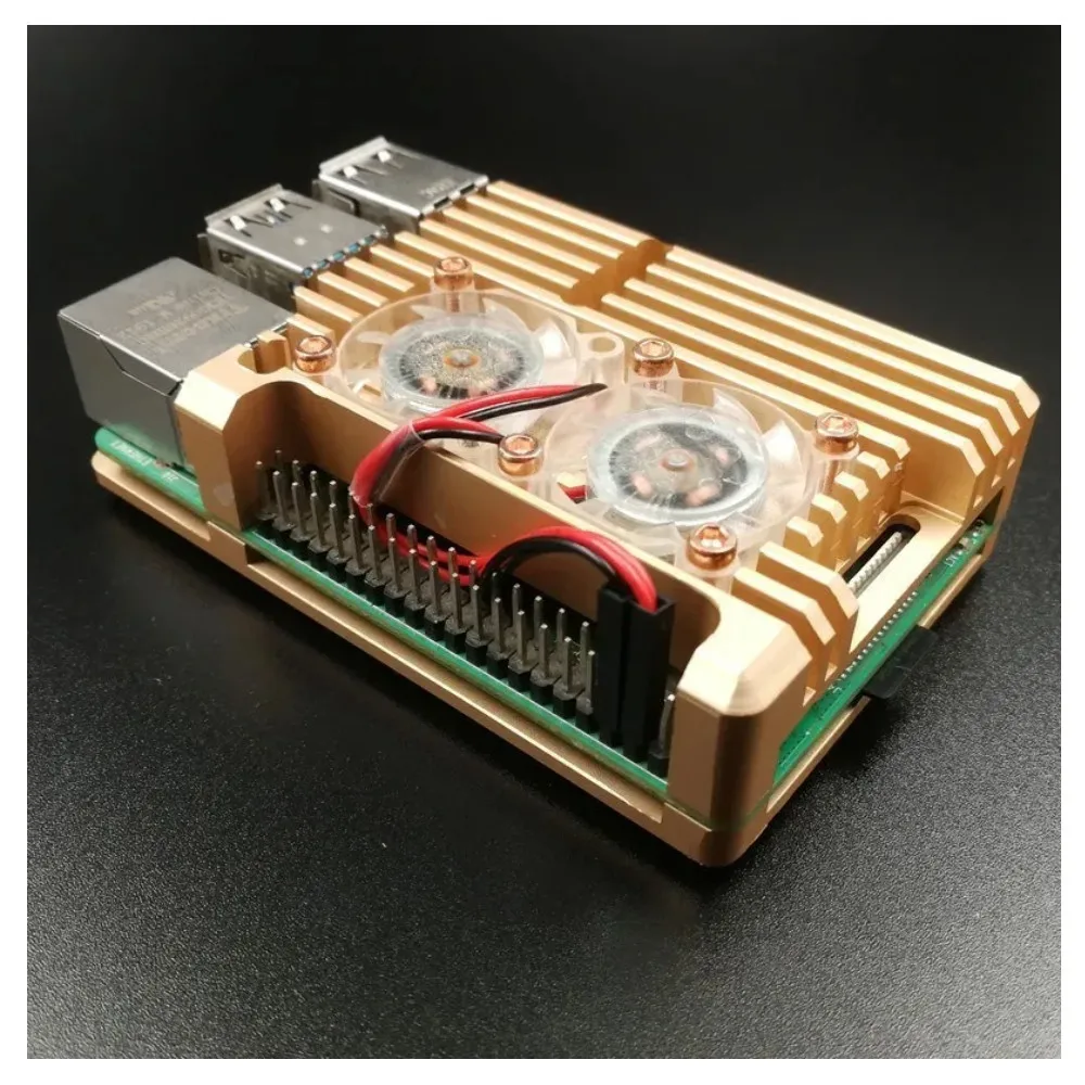Raspberry-Pi-4-3-Aluminum-Case-with-Dual-Cooling-Fan-Metal-Shell-Black ...