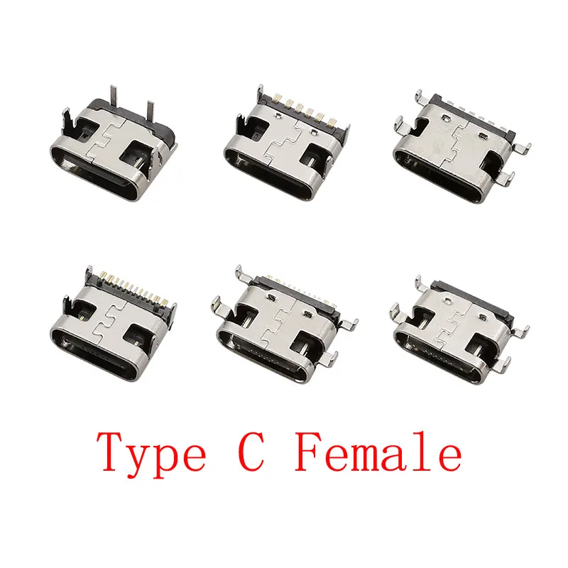 10Pcs-USB-Type-C-Female-Connector-Jack-Charging-Port-2-6-16-Pin-Type-C ...