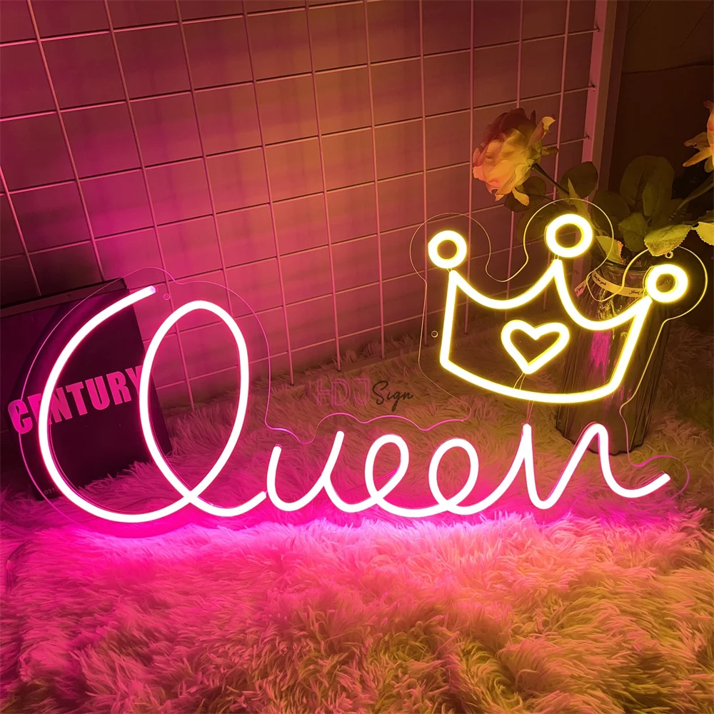 Crown-Led-Neon-Sign-LED-Wall-Hanging-Room-Decor-Queen-Neon-Lights-Sign ...