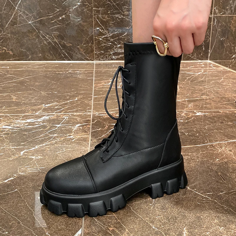 Women Shoes 2022 Trend Designer Luxury Low Boots Platform Thick Bottom ...