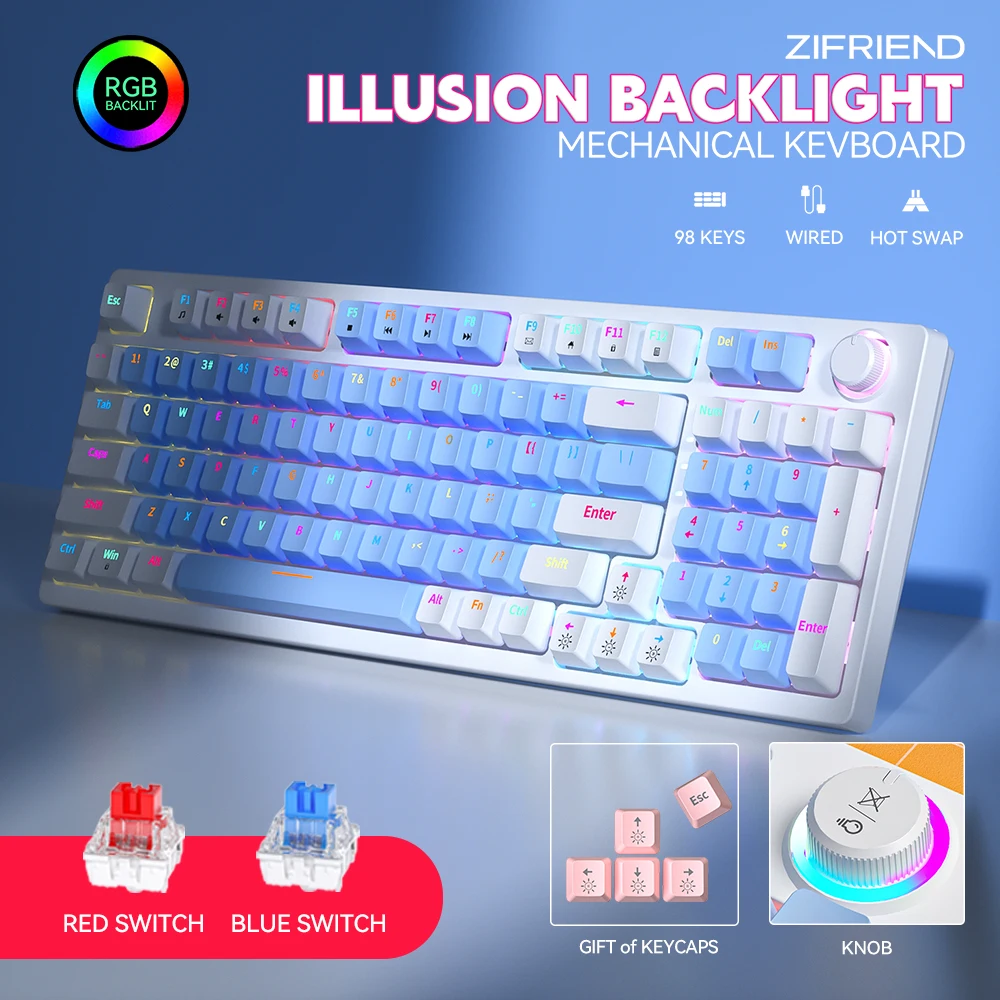 ZIFRIEND-ZA981-98-Keys-Machanical-Keyboard-90-100-Full-Size-Hot-Swap ...