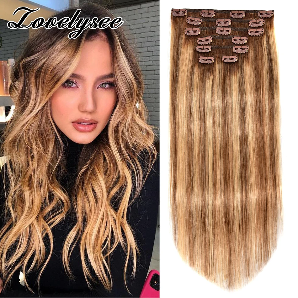 7Pcs Clip In Human Hair Extensions European Straight 100 Remy Hair