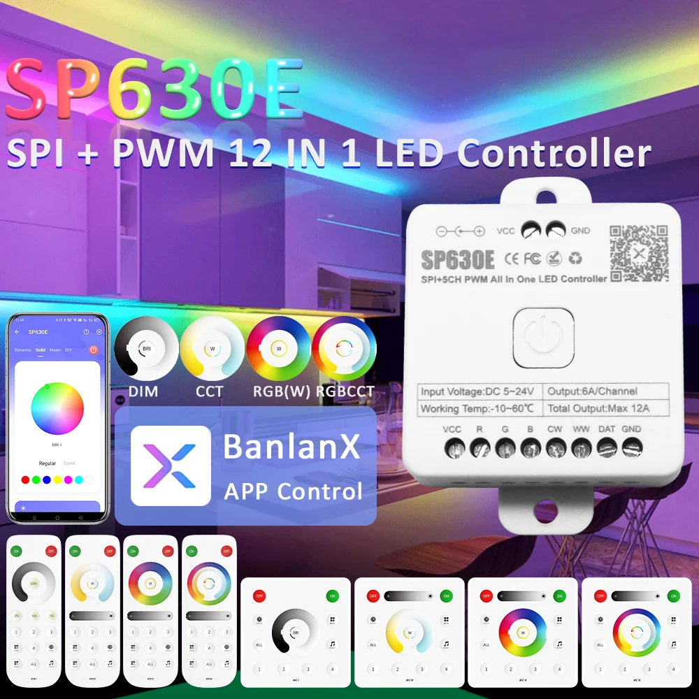 SP630E-12V-24V-5V-12-IN-1-LED-Controller-Bluetooth-for-WS2811-WS2812B ...