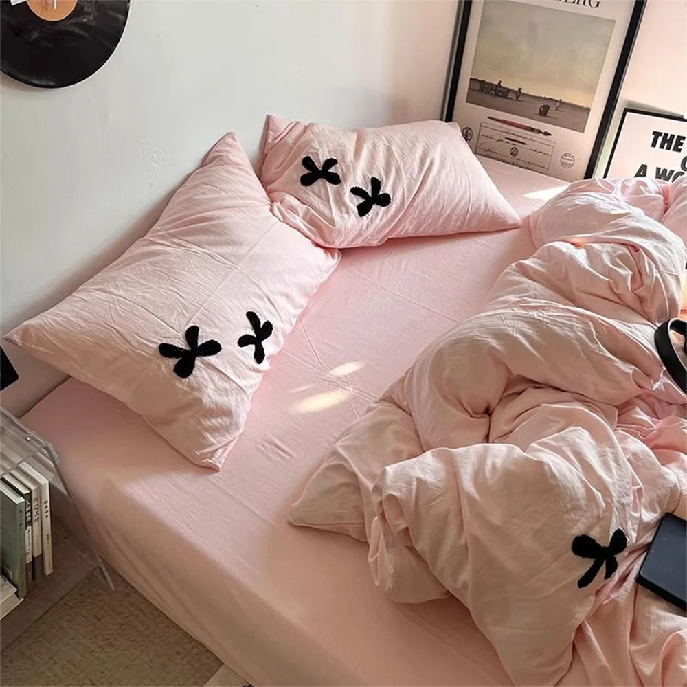 Coquette Bedding Covebett Pink Bow Duvet Cover Double Heart Bows ...