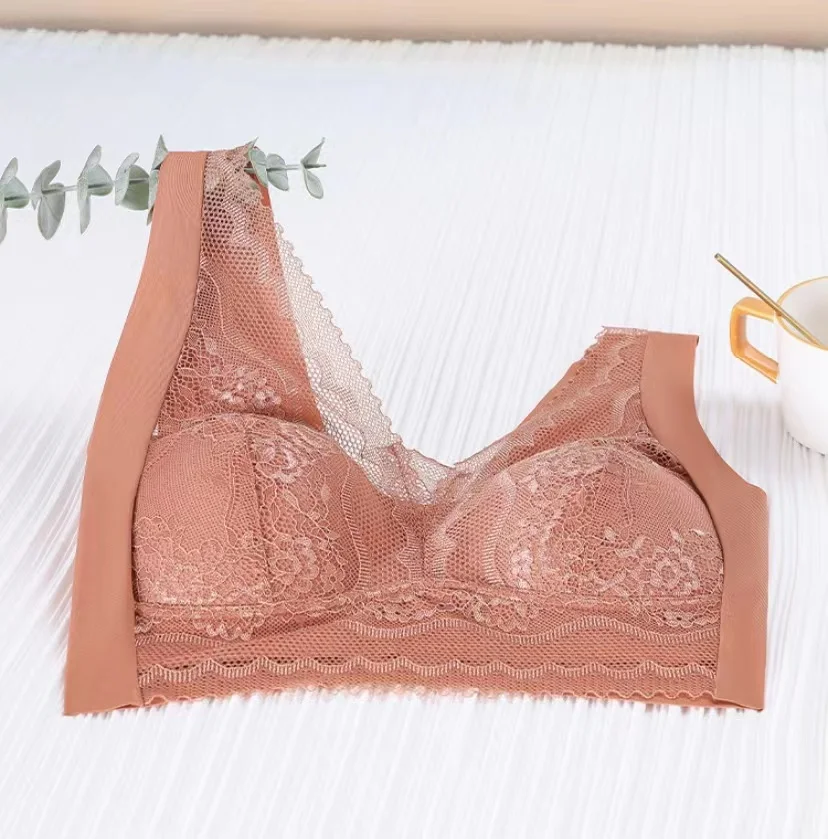 Seamless-Lace-Tube-Top-Women-s-Push-Up-Gathered-Fixed-Inner-Pad-Large ...