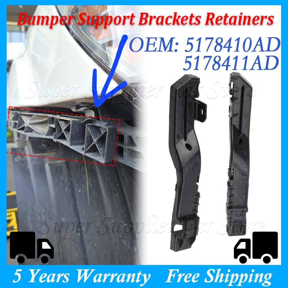 Une paire de supports de Support de pare-chocs avant gauche droit noir ...