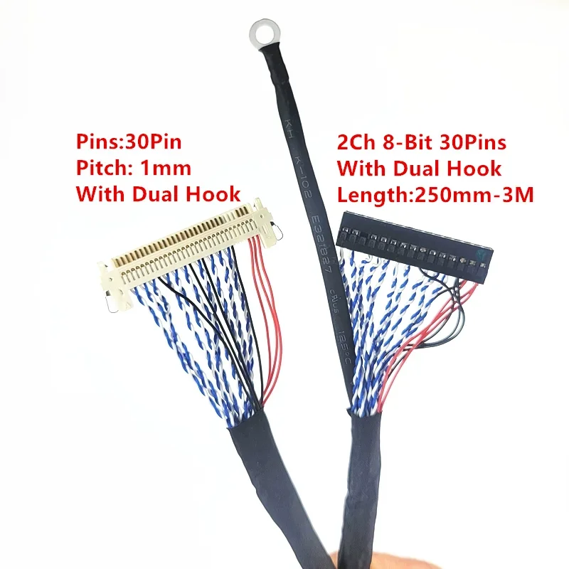 Кабель LVDS, диаметр 30 контактов, D8, двойной 2 канала, 8 бит, шаг 1,0 ...