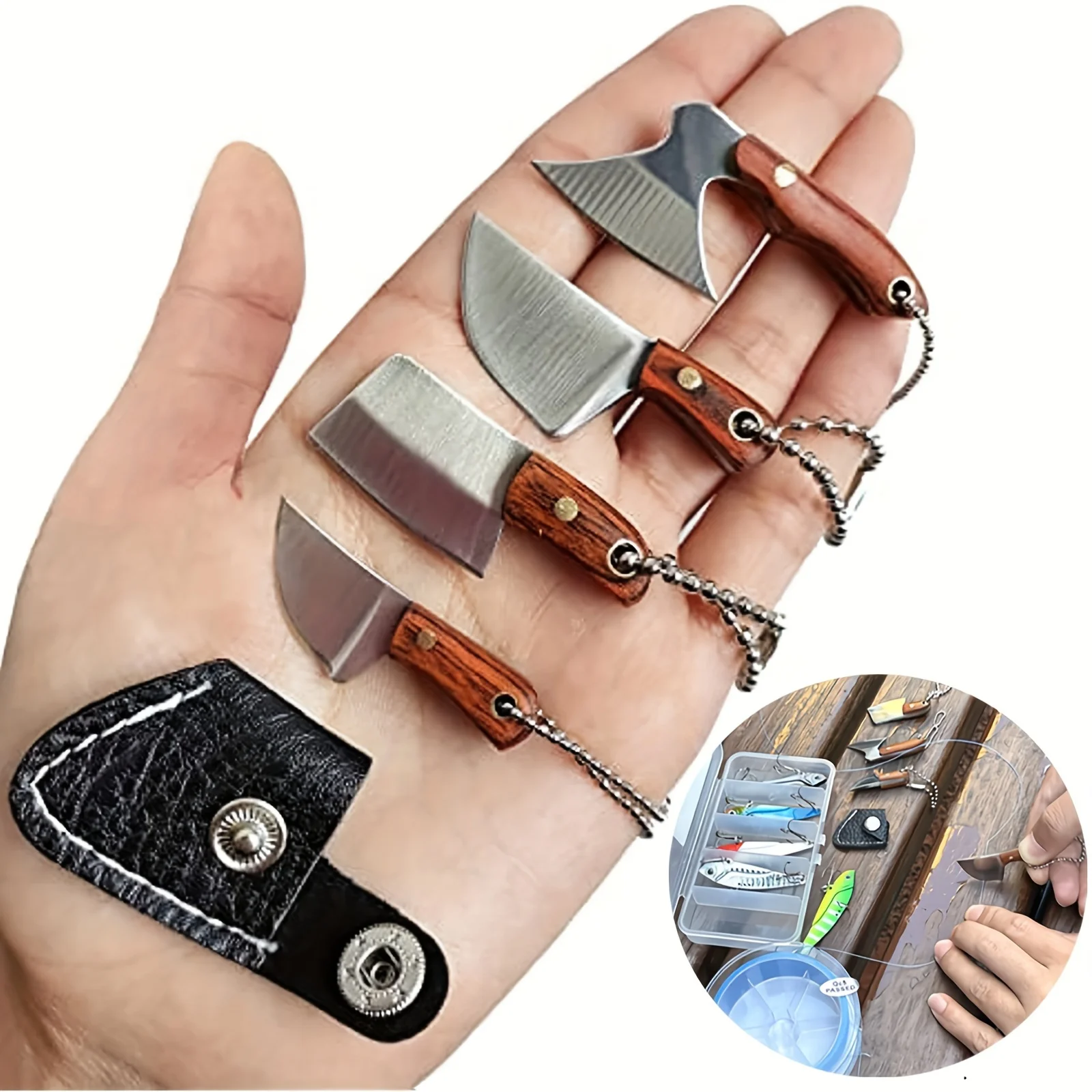 Damascus-Pocket-Knife-Set-EDC-Knife-Set-for-Package-Opener-Axe-Shape ...