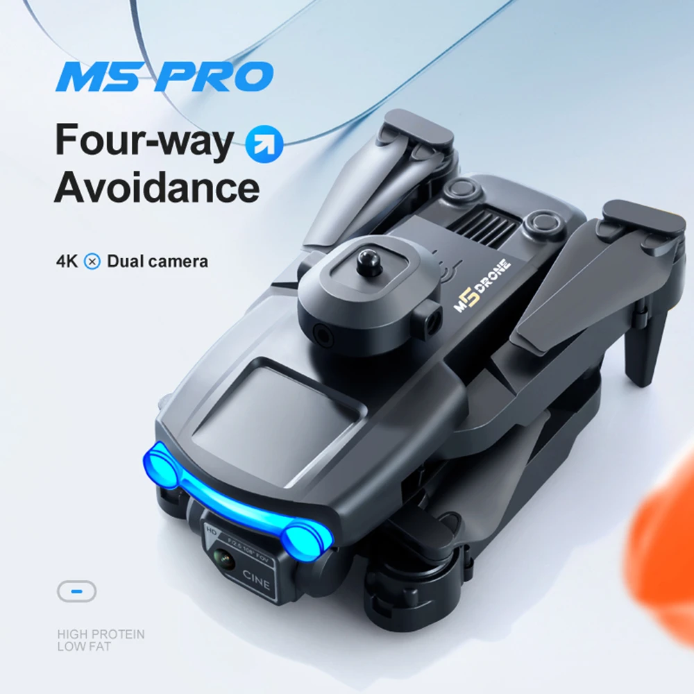 M5 Drone HD 4K Optical Flow Positioning Dual HD Camera Obstacle avoidance Folding Remote Control ...