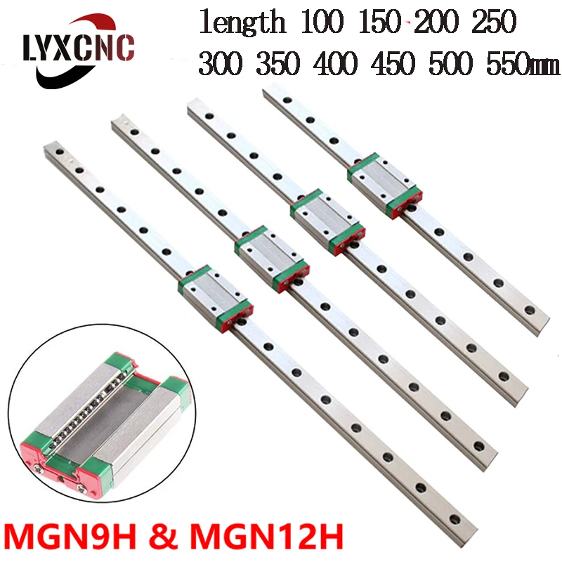 MGN12-MGN9-100-150-200-250-300-350-400-450-500-550mm-Miniature-Linear ...