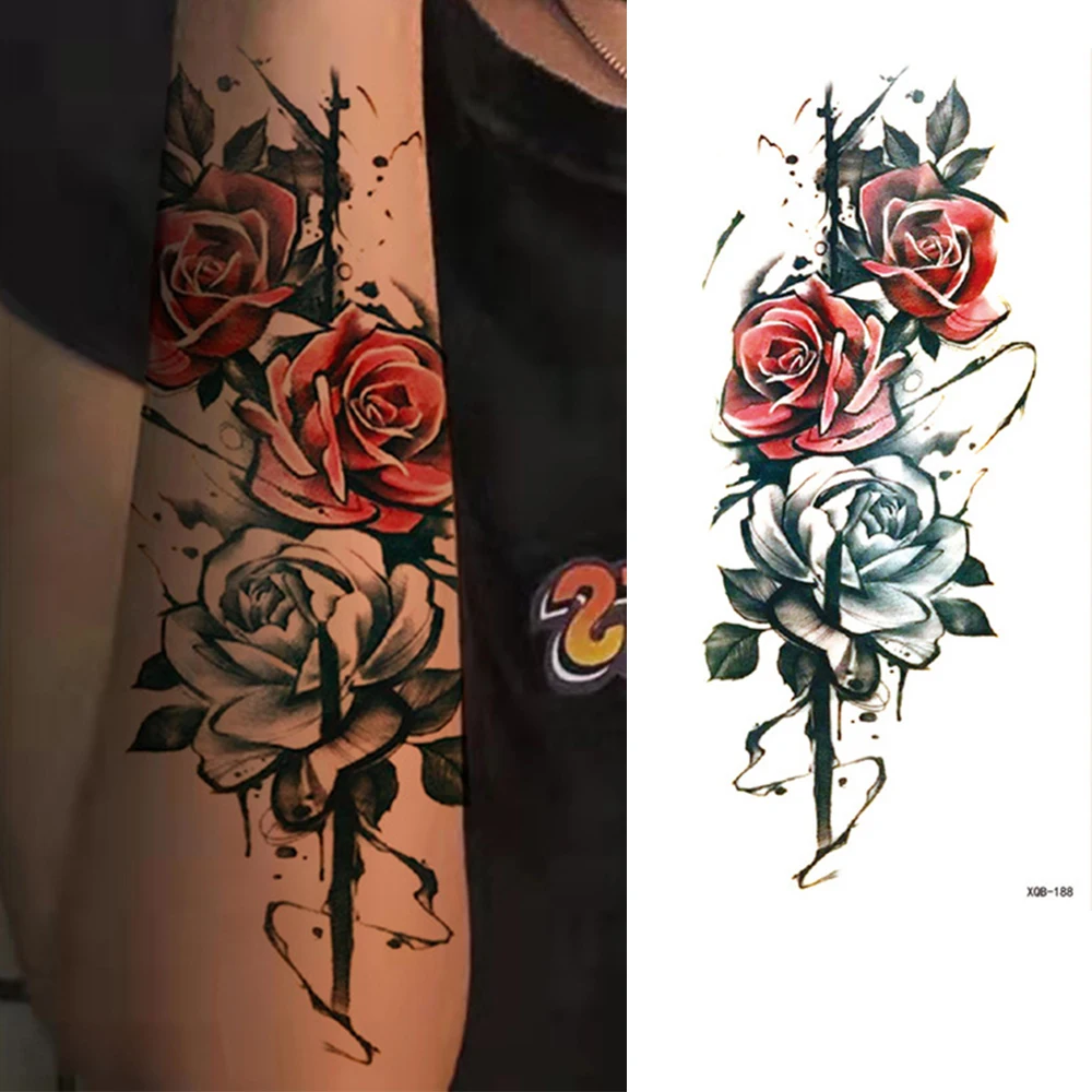Girl Rose Arm Tattoos