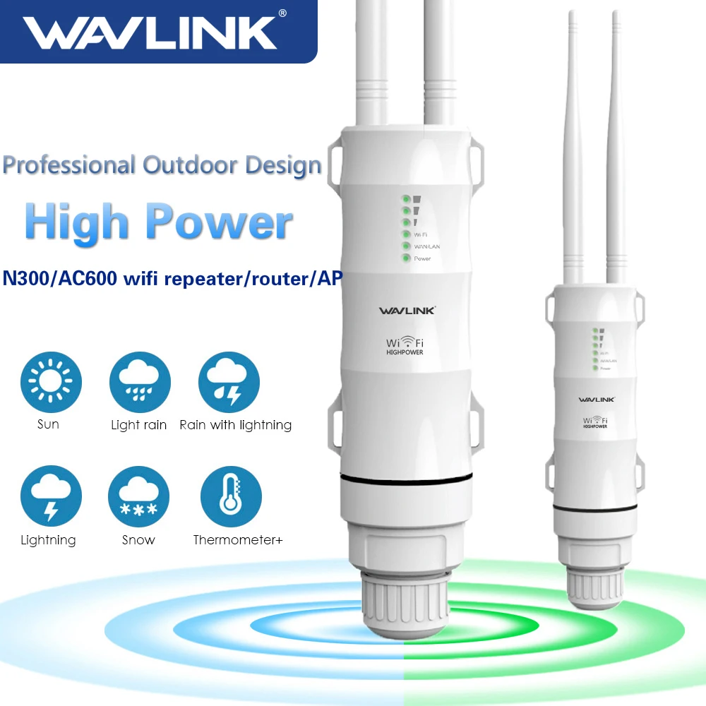 Wavlink-AC600-AC300-Weatherproof-RJ45-Outdoor-Wireless-WiFi-AP-Repeater ...