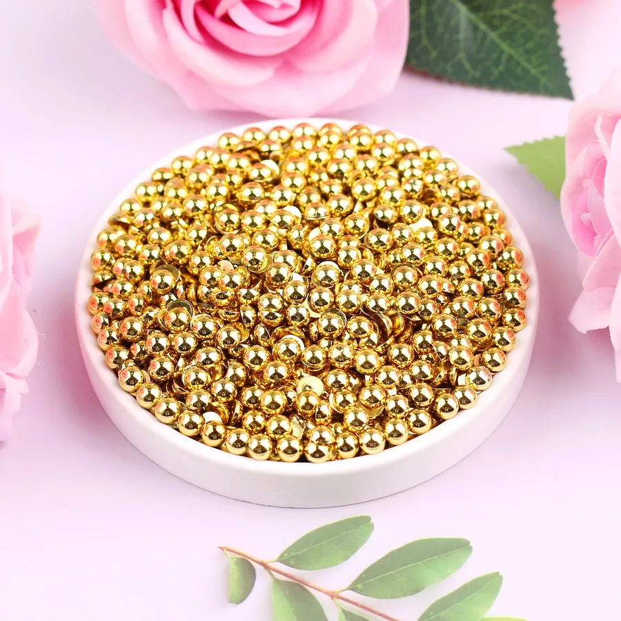 2MM-10MM-7-Sizes-Gold-Color-Flatback-Half-Round-Pearl-Rhinestones-Multi ...
