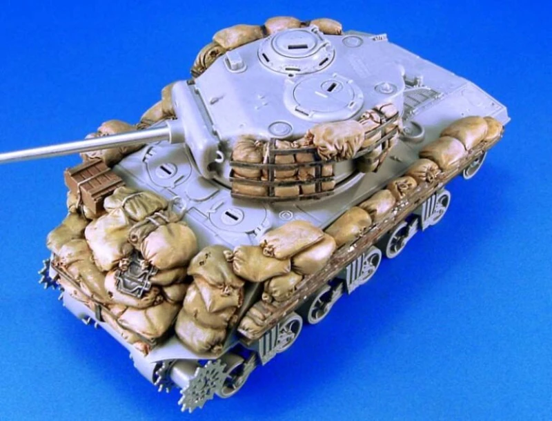 1/35 Scale DieCast Resin Model Assembled Kit Sherman M4A3 Sandbag Armor ...