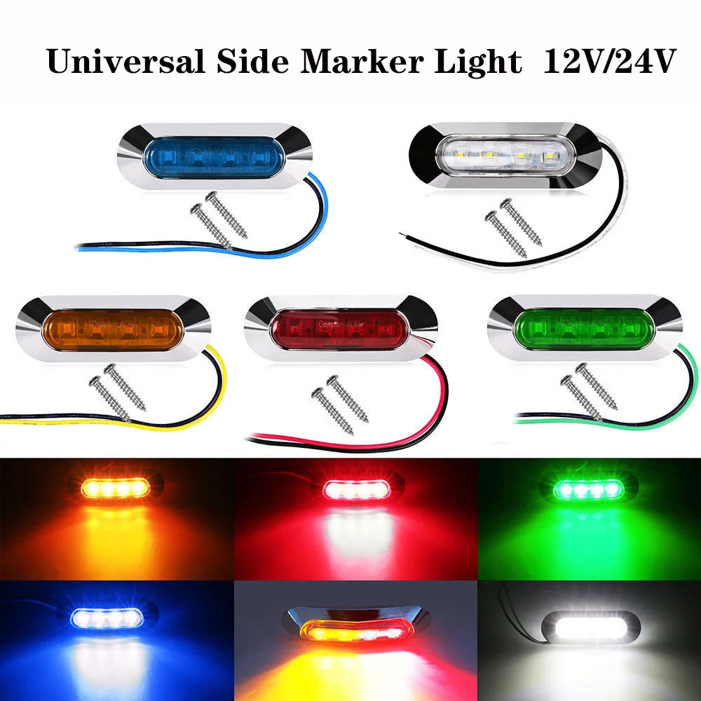 Waterproof-4-LED-Side-Mark-Lamp-Clearance-indicator-Light-Car-Truck ...