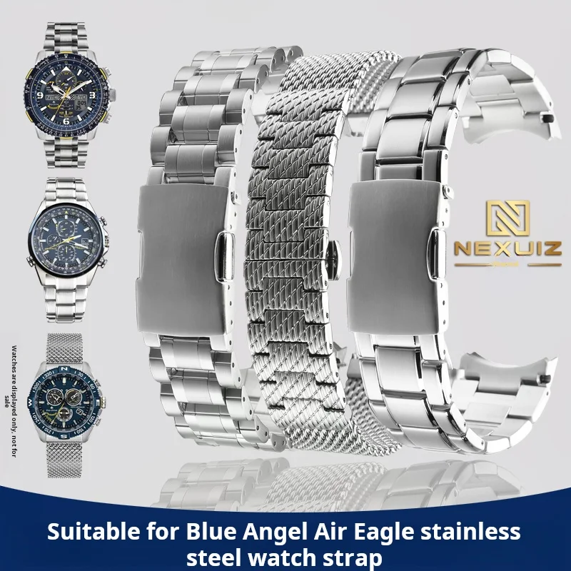 Waterproof Stainless steel Watch strap For Citizen Blue angel AT8020 ...