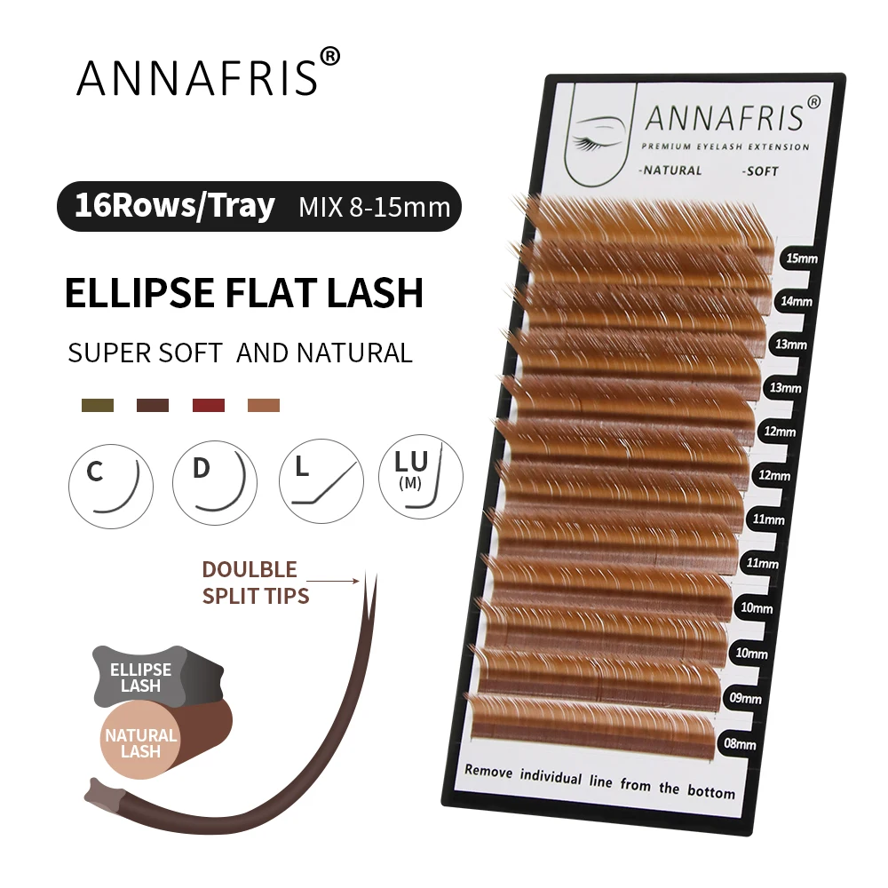 ANNAFRIS-Brown-Ellipse-Flat-Eyelash-Extension-Super-Soft-Natural-Split-Tips-Flat-Ellipse ...
