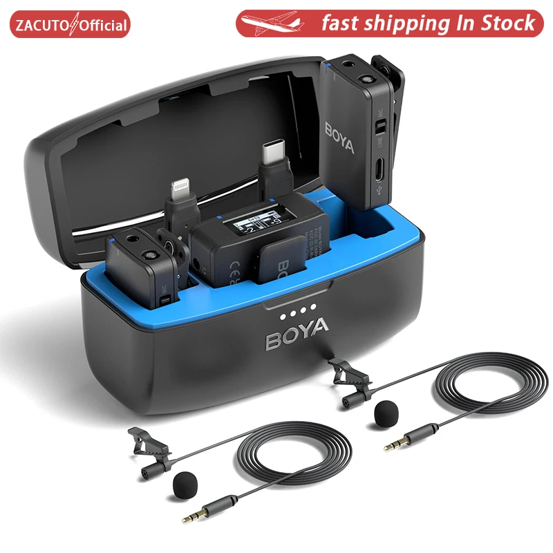 BOYA BOYAMIC-Micrófono de solapa Lavalier inalámbrico profesional para iPhone, cámara Android ...