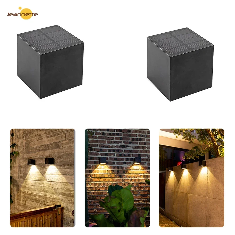 Solar-Lights-Outdoor-Fence-Lights-Led-Solar-Wall-Lamps-Waterproof-with ...