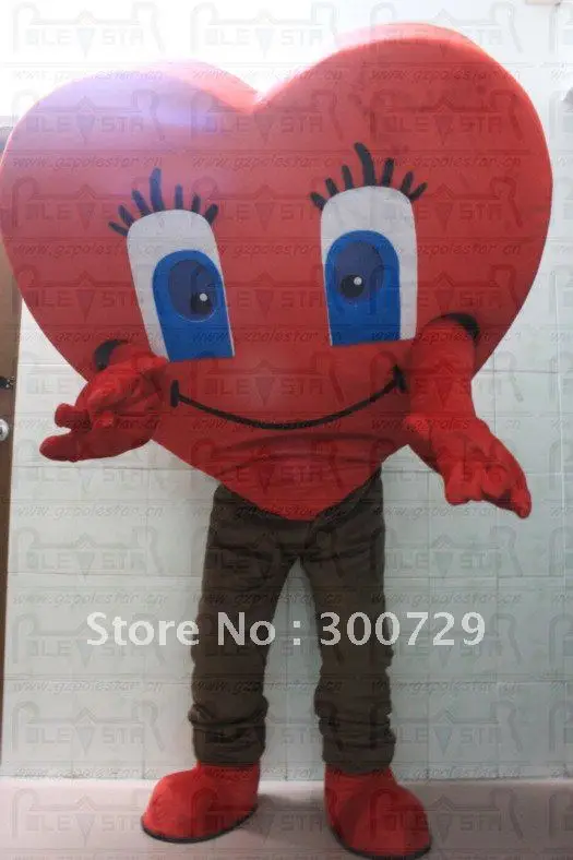 New-Adult-Character-red-heart-Mascot-Costume-Halloween-Christmas-Dress ...