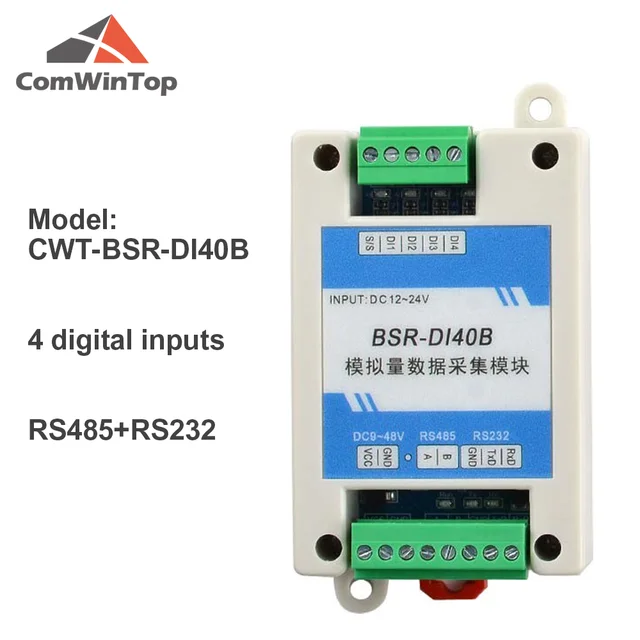 CWT-BSR Series Di / Do / 0-20mA / 0-10V / Pt100 / termocouple to RS485 Modbus Rtu IO Module