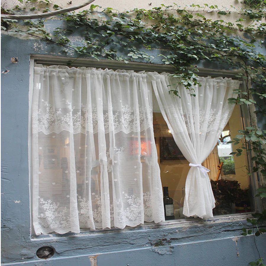 White-Floral-Lacework-Wave-Half-Curtains-for-Home-Windows-Multipurpose ...