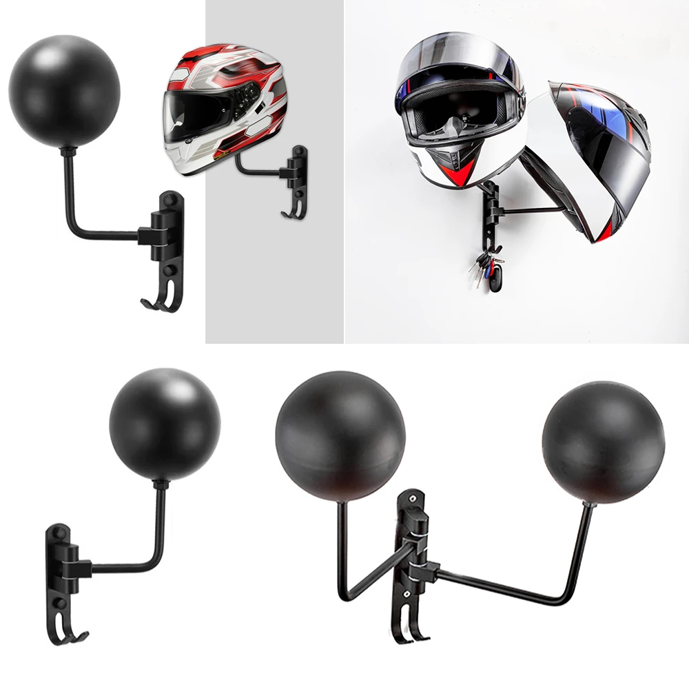 Motorcycle-Helmet-Rack-Wall-Mount-Helmets-Stand-Display-180-Degree ...